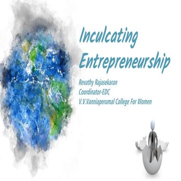 inculcating Entrepreneurship | PPT