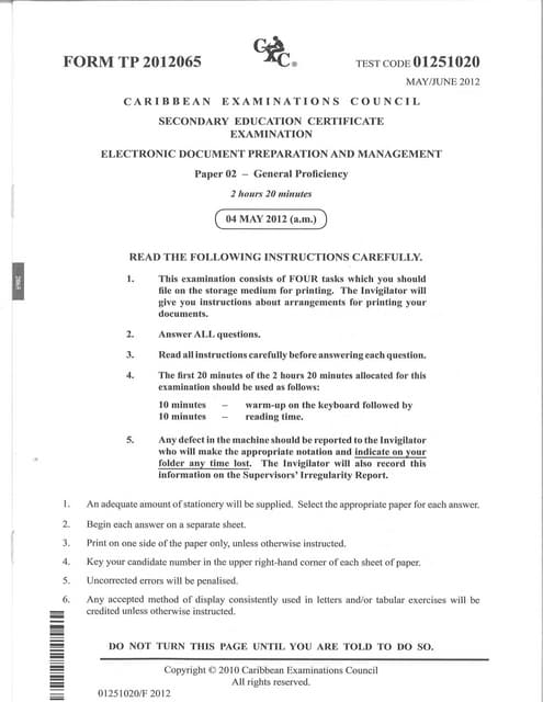 Electronic Document Preparation And Management Course Outline | DOC