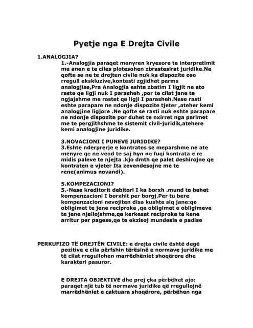 E Drejta Civile - Pyetje & Përgjigje | PDF