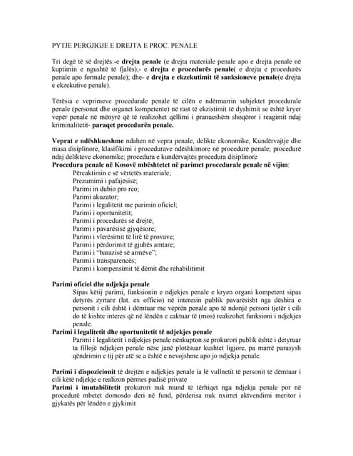 Pyetje nga E drejta e procedures permbarimore | DOC