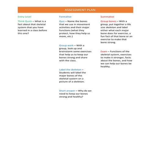 Edsc 304 assessment plan | PDF