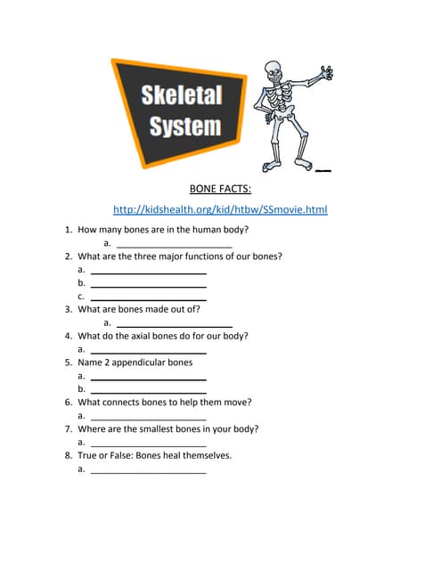 Skeletal System Ppt | PPT