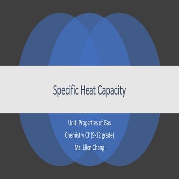 Specific Heat Capacity Lesson | PPT