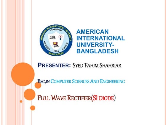 Half wave Rectifier & Full wave Rectifier with their descriptions ...