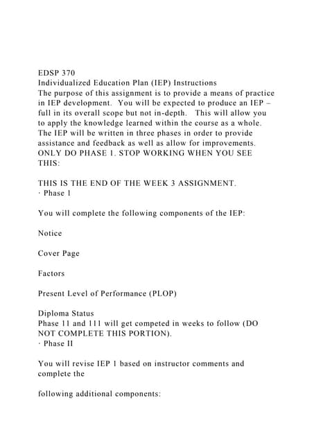 Individualized Education Plan | PPTX