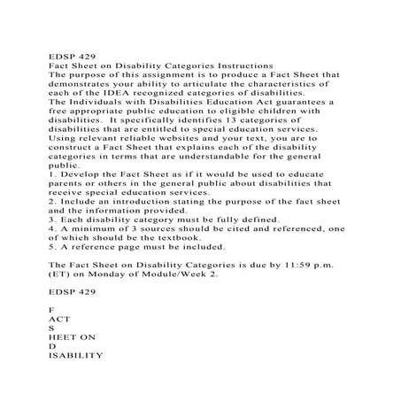 EDSP 429Fact Sheet on Disability Categories InstructionsThe pu.docx