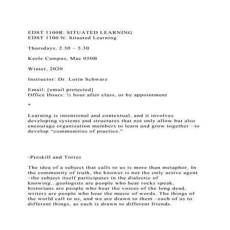 EDST 1100R SITUATED LEARNING EDST 1100 N Situated Learning .docx