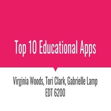 EDT Apps Project.pptx | Family/Children | Genres