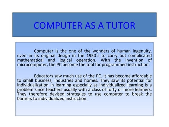Ed.tech.ii chapter 6 (instructional software for classroom use) | PPT