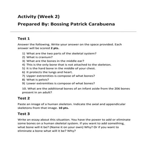 Edtech activity (week 2) | DOCX | Bone and Joint Conditions | Diseases and Conditions