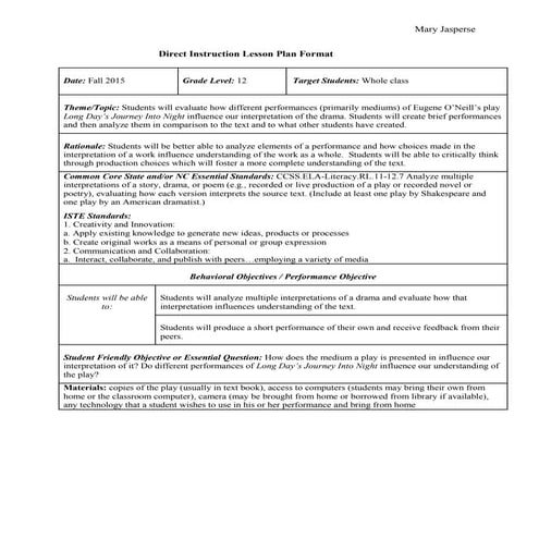 Interpretation Lesson Plan | DOCX