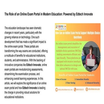 How Can an Online Exam Portal Support Multiple Choice Questions | PPTX