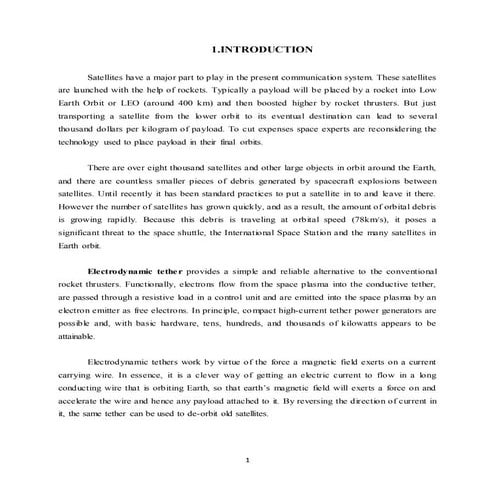 ELECTRODYANAMIC TETHER | PDF