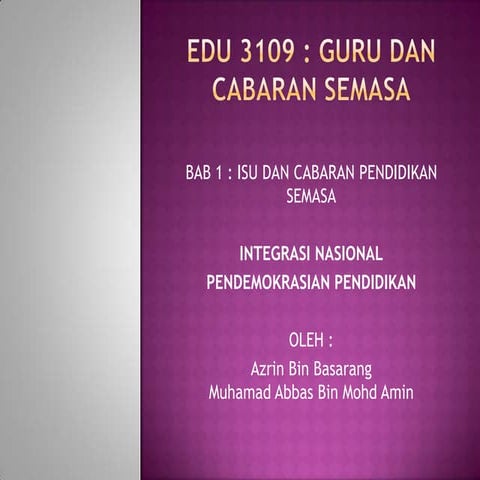 Edu 3109 bab 1 | PPTX