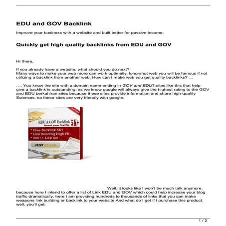 EDU and GOV Backlink | PDF