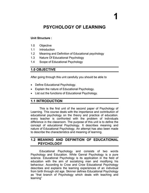 Psychology and educational psychology | PPTX
