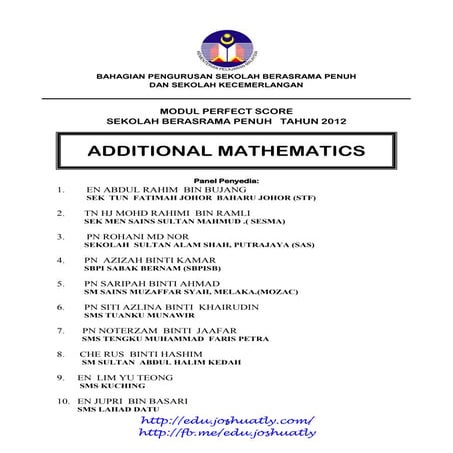 [Edu.joshuatly.com] module sbp perfect score spm 2012 add maths [286 ...