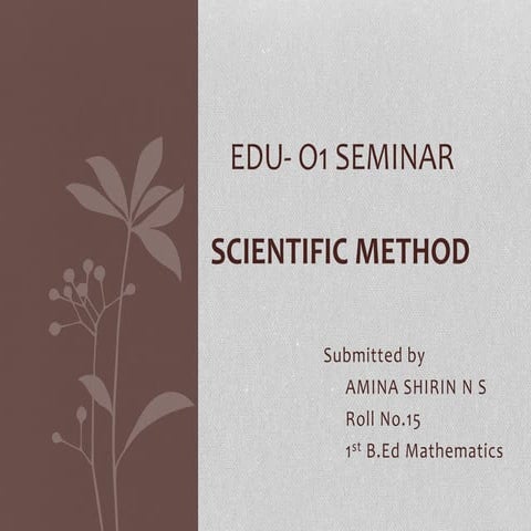 Scientific method philosophy ppt presentation | PPTX