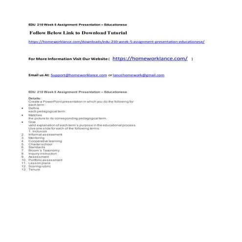 Edu 210 week 5 assignment presentation – educationese | DOCX