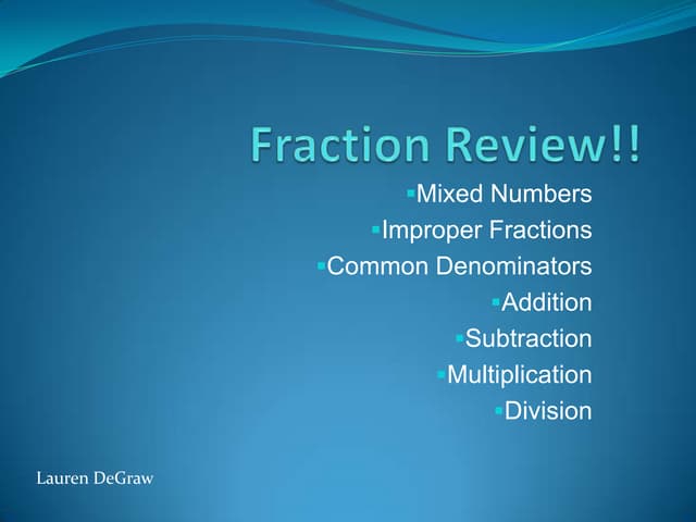 Adding and subtracting fractions | PPT