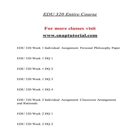 EDU 320 Enhance teaching - snaptutorial.com