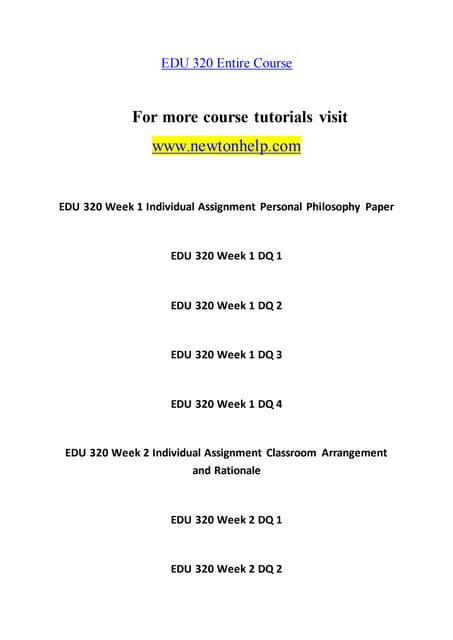 EDU 321 Invent Yourself/newtonhelp.com