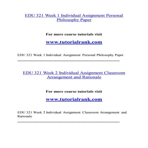 Edu 321 Education Organization / snaptutorial.com