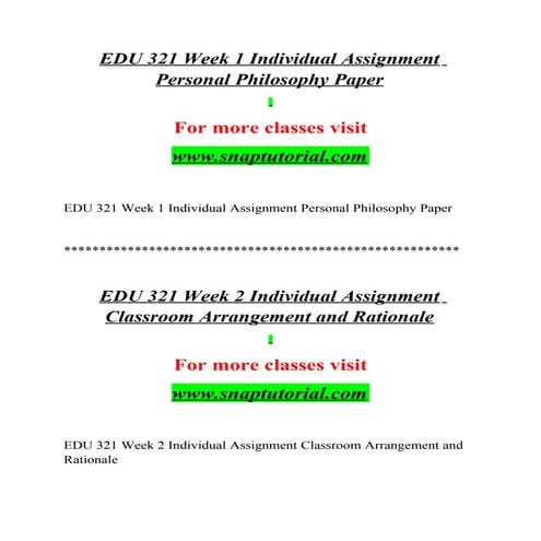 Edu 321 Education Organization / snaptutorial.com