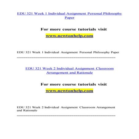 EDU 321 Invent Yourself/newtonhelp.com