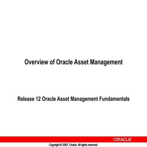 Oracle Assets Ppt