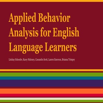 Edu 350 applied behavior analysis for english language learners | PPT