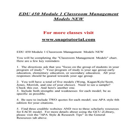 EDU 450 Education Organization - snaptutorial.com