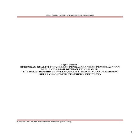 Edu 5818 tugasan 1 instructional supervision | DOC