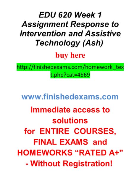 Edu 620 week 1 assignment response to intervention and assistive ... Edu 620 week 1 assignment response to intervention and assistive ...