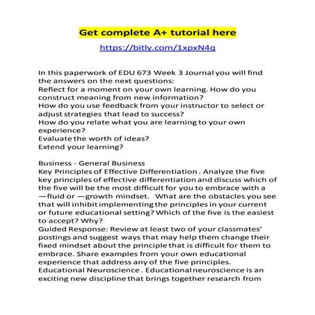 Edu 673 week 3 journal | PDF