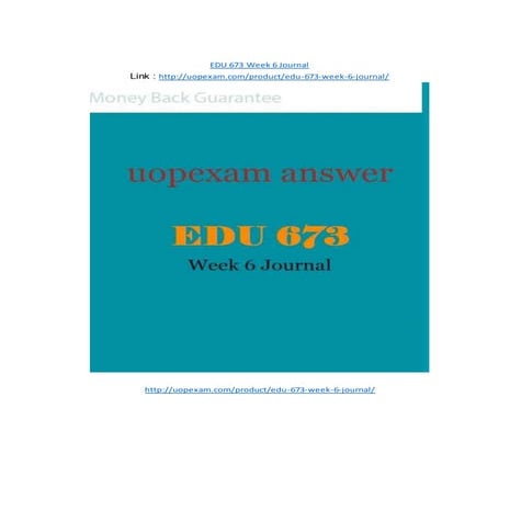 EDU 673 Week 6 Journal 2015 version | PDF