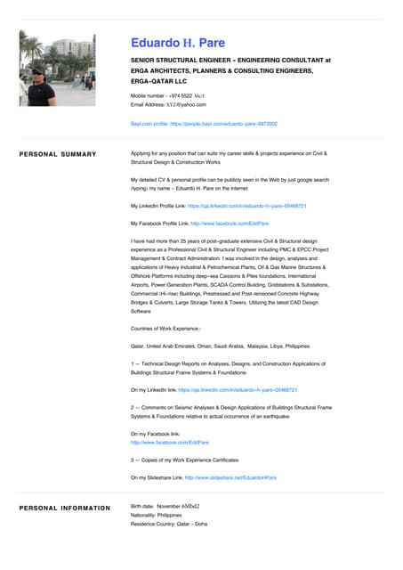 Eduardo H Pare Work Experience Certificate Lahmeyer International