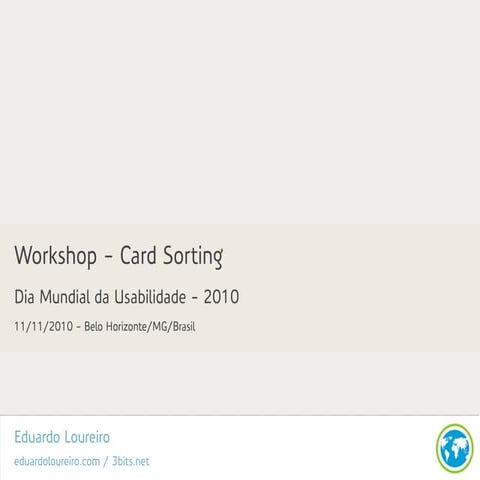 Workshop - Card Sorting | PDF