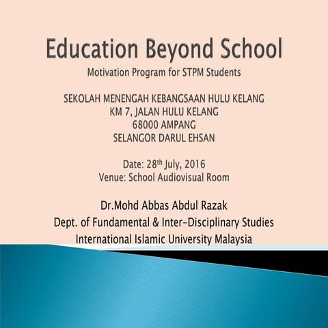 Eduation Beyond School | PPT