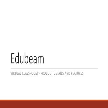 Edubeam Virtual Classroom System | PPTX