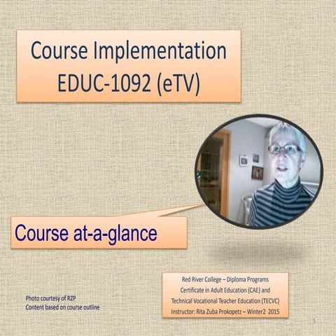 EDUC-1092: Course Implementation (eTV) at-a-glance | PPTX