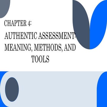 EDUCATION 26 - Assessment in learning 2 | PPTX