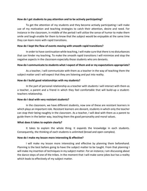 Teaching Philosophy Statement | PDF