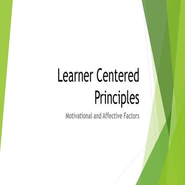 Learner Centered Principles | PPTX