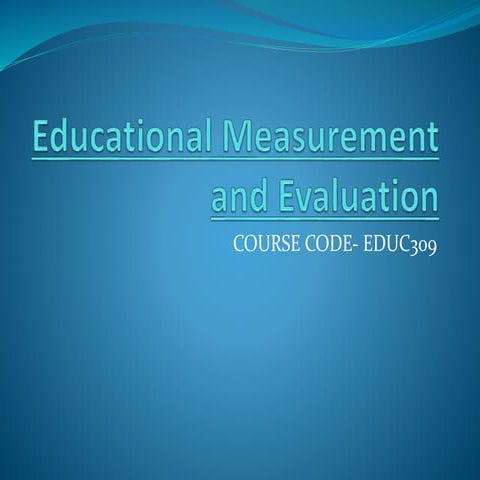 EDUCATIONAL MEASUREMENT | PPTX