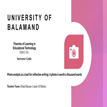 EDUC341 Theories of Learning in Educational Technology- Instructor ...