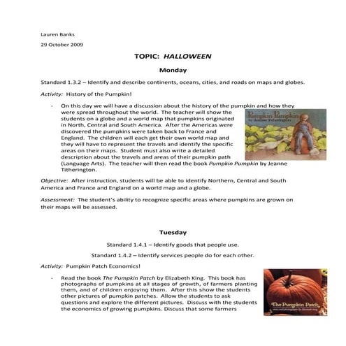 Educ357 Week Long Lesson Plan | PDF