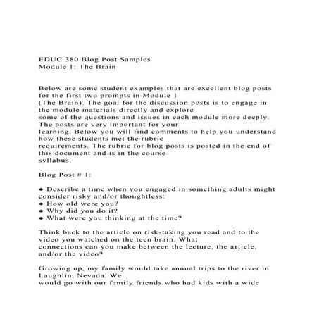 EDUC 380 Blog Post Samples Module 1 The Brain Below .docx