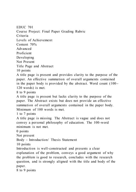 APOL500 Apologetics Application Paper FINAL Grading Rubric (180 to.docx ...