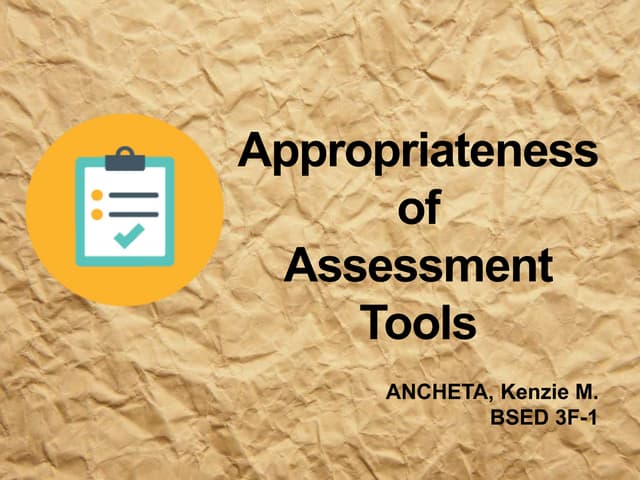 Development of assessment tools | PPTX